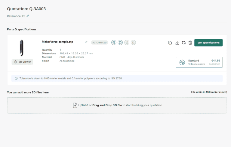 Get Instant Quotes for CNC, 3D Printing, and More | MakerVerse